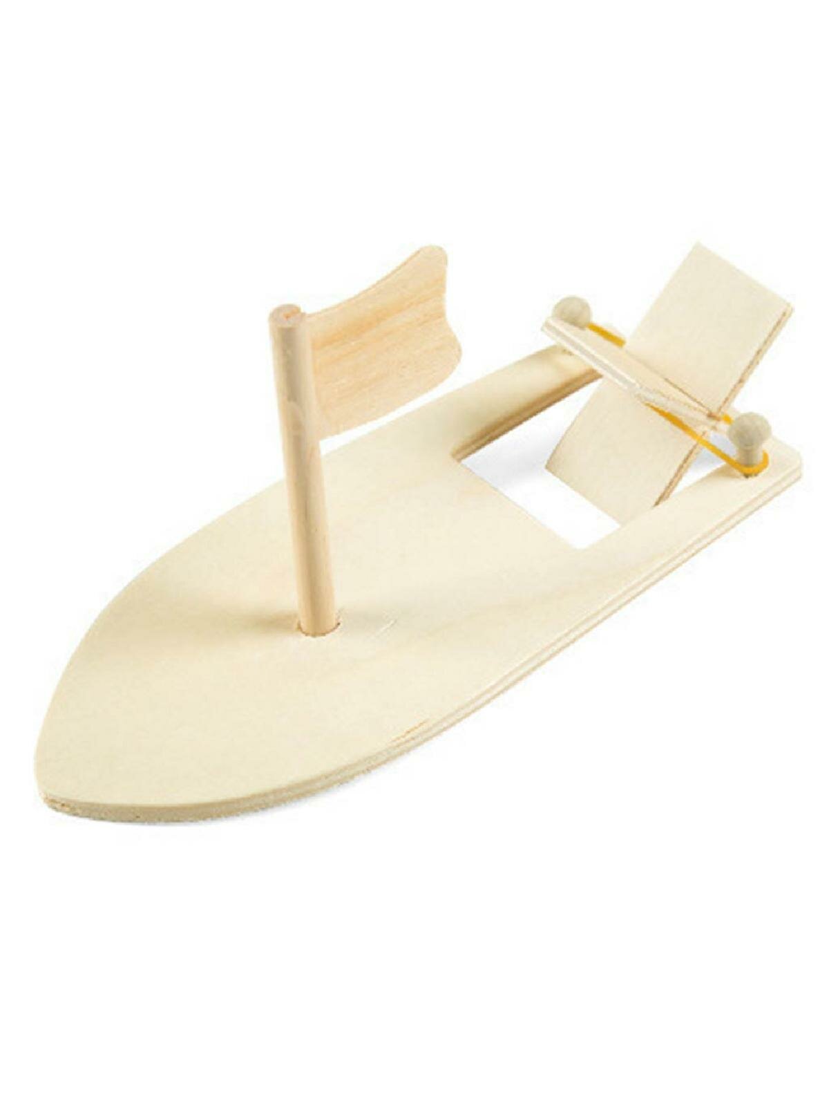 Деревянная раскрашенная парусная лодка