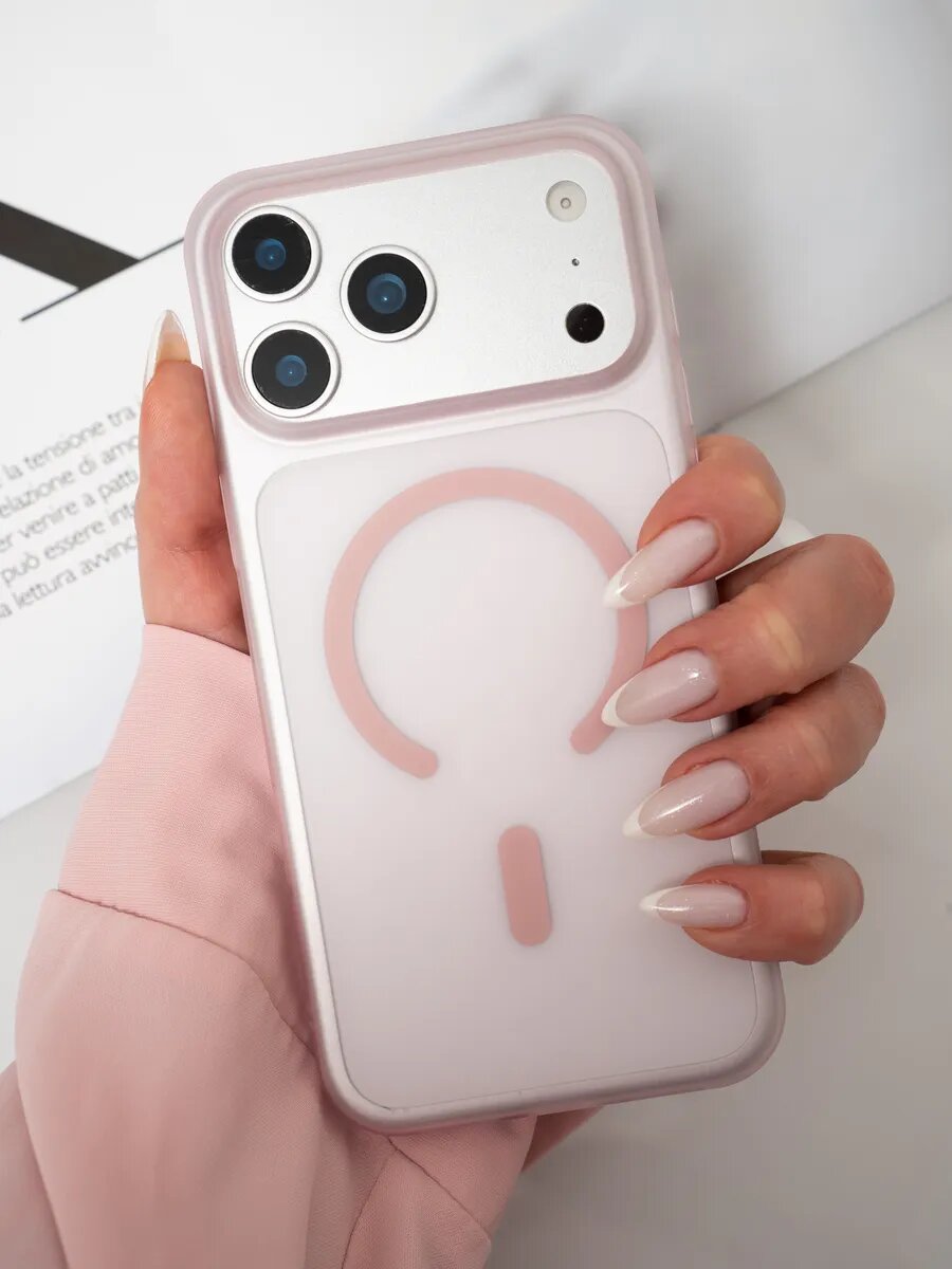 Матовый розовый чехол Окейси с MagSafe для премиум iPhone 17 Pro Max