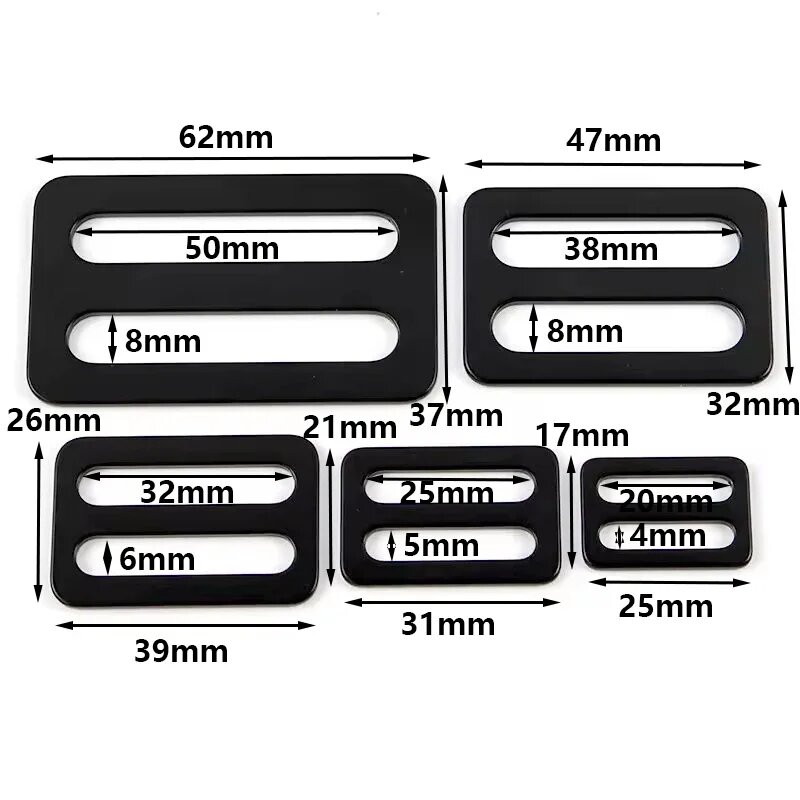 2/5 шт, 20-50 мм, зажим для сумки, пряжки из нержавеющей стали, овальный карабин, квадратное уплотнительное кольцо, крючок, лямка, трехскользящий слайдер, пряжка, застежка
