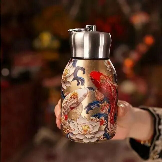 Термос Непроливайка, Можно мыть в посудомоечной машине, Крышка-чашка "Китайский шарм* легкая роскошная вакуумная колба", 0.31 л