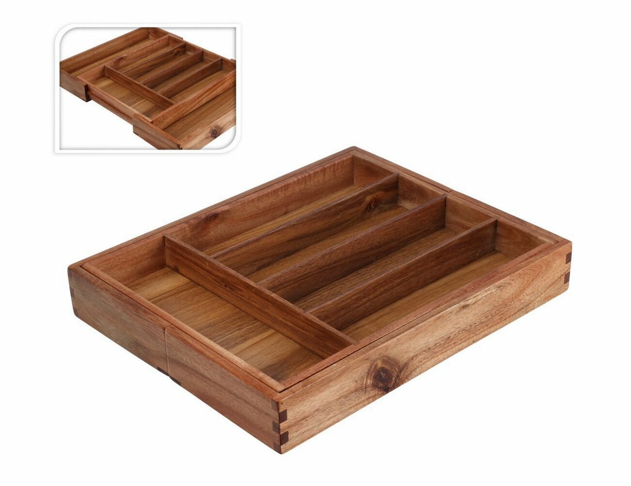 Раздвижной органайзер для столовых приборов вакко, древесина акации, 34-45 см, Koopman International BA2100040