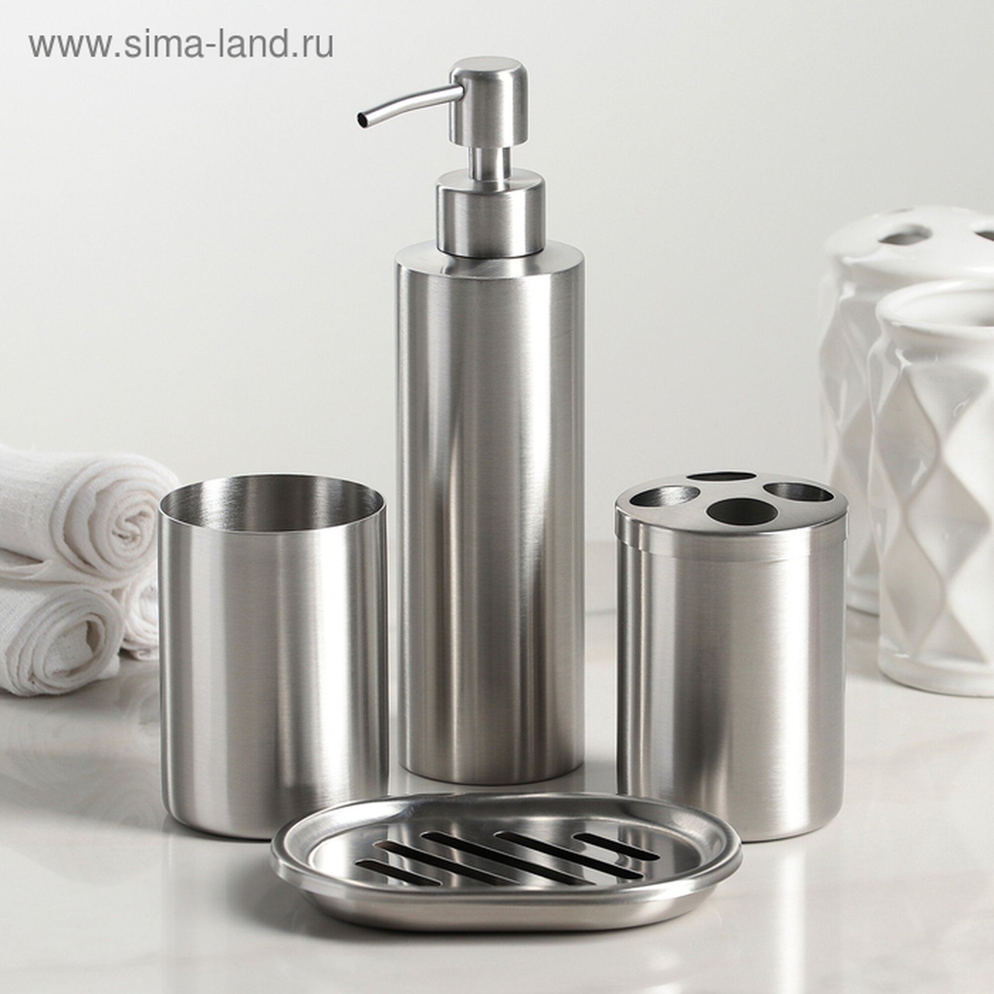 Аксессуары для ванной комнаты, набор 4 предмета