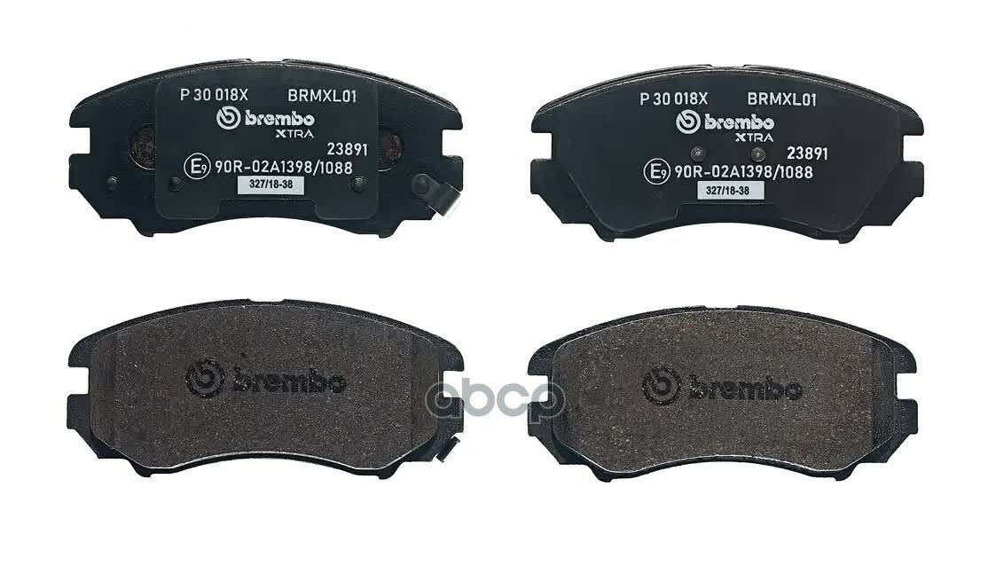Колодки тормозные дисковые передн. серии Brembo Xtra HYUNDAI COUPE (GK) 01/01-12/12 / HYUNDAI ELANTR Brembo арт. p30018x