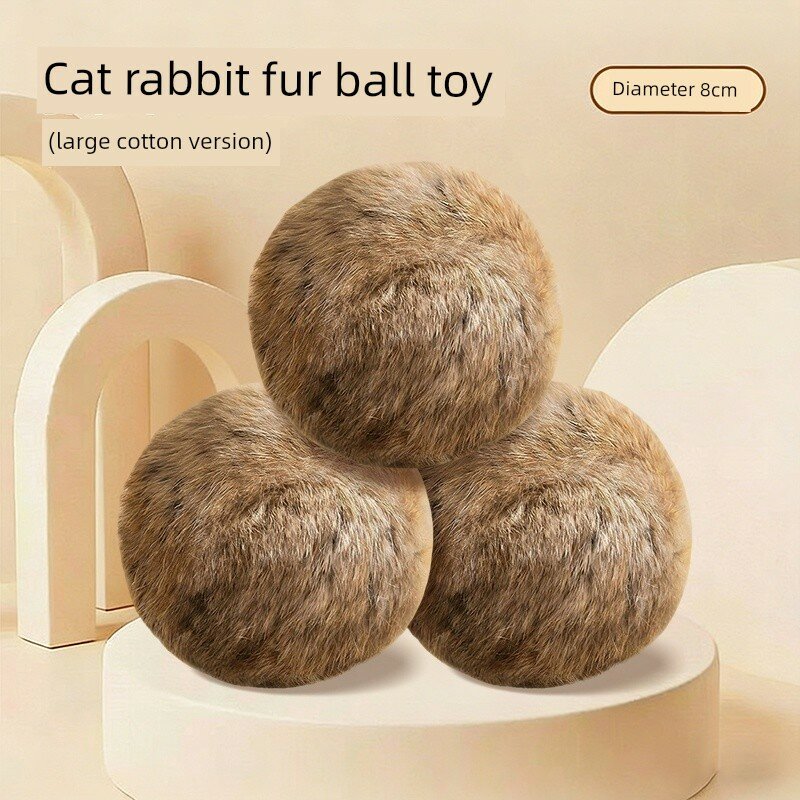 Игрушки для кошек, натуральные шарики из кроличьего меха, игрушки, обогащенные кошачьей мятой, палочки для игр с