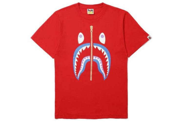 Футболка Bape Colors Gold Zip Shark Tee