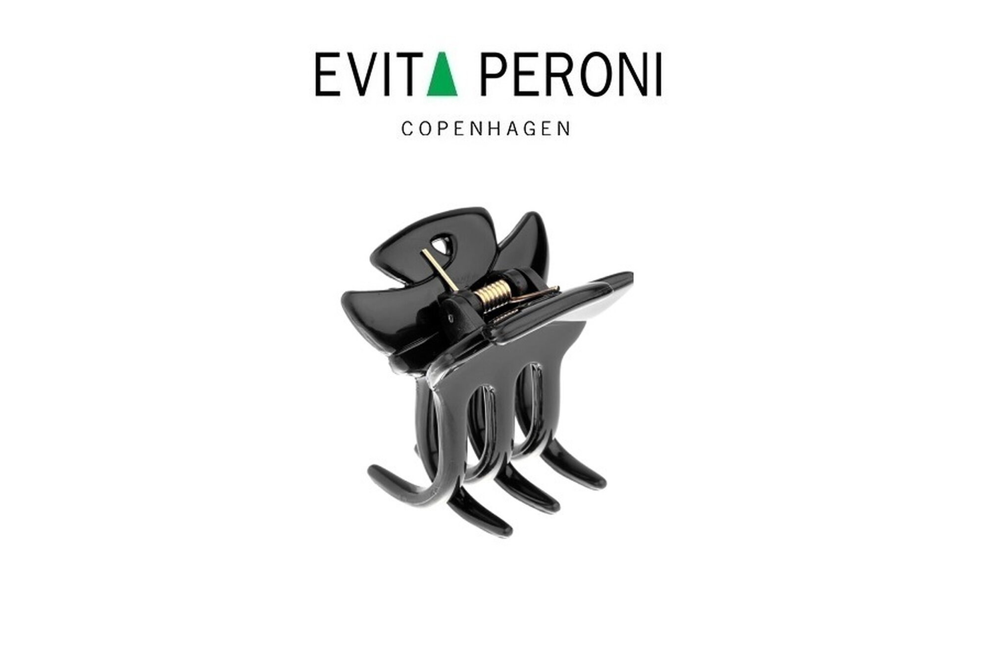 Заколка-краб для волос EVITA PERONI, без декора, акрил, черный