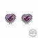 Серьги пусеты LAMALA & LAFEA, кристаллы Swarovski, фуксия
