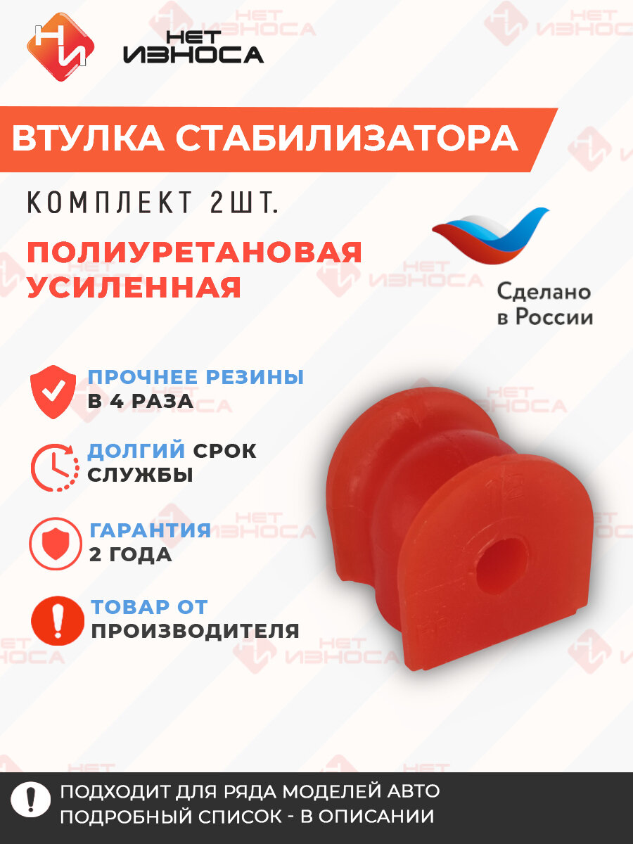 Втулка заднего стабилизатора NB688-2 полиуретановая усиленная Honda Odyssey D 12 mm
