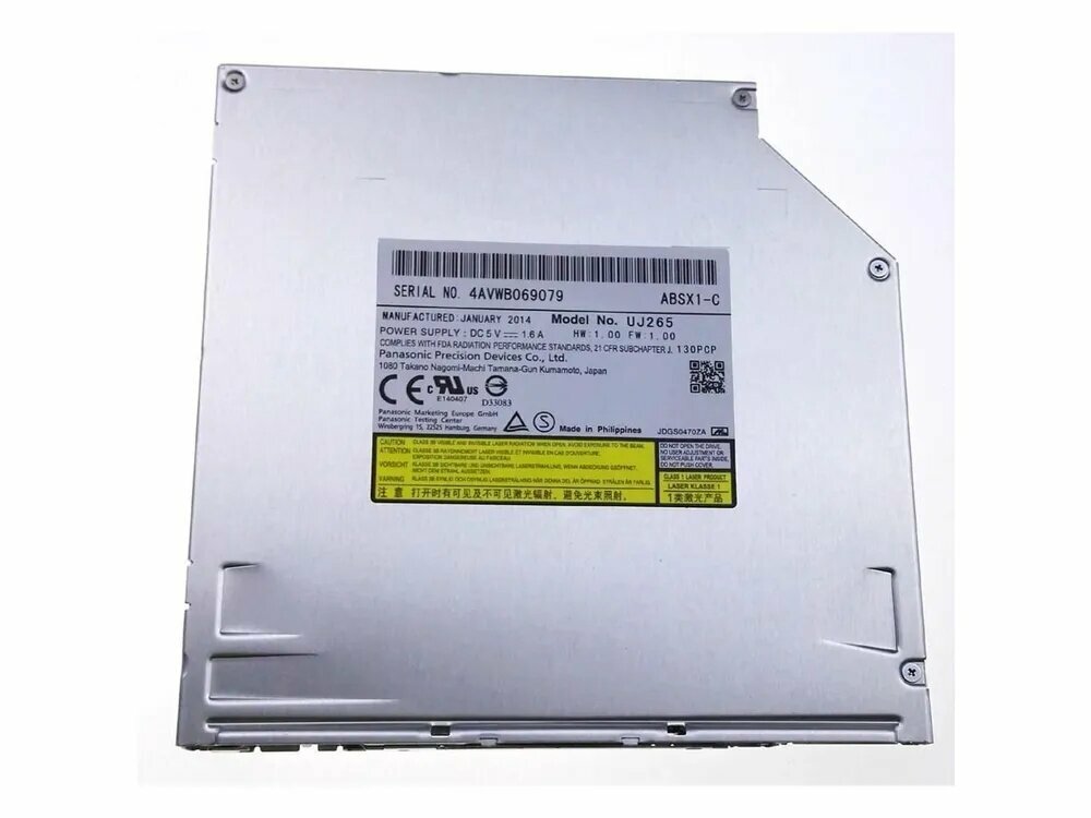 Проигрыватель Blu-ray Burner для загрузки в слот Panasonic UJ265 Привод оптических дисков SATA 12,7 мм