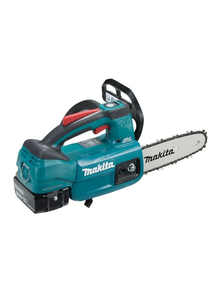Пила цепная электрическая Makita DUC204SF, 24 м/с, шаг цепи 3/8", 33 звена, бак 140 мл, 1 АКБ и ЗУ, синий/черный