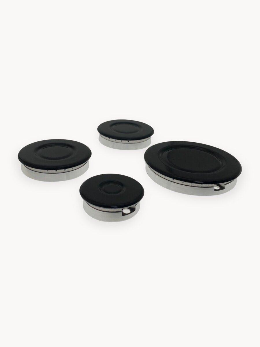 Комплект из 4 рассекателей в сборе с крышками для газовой плиты