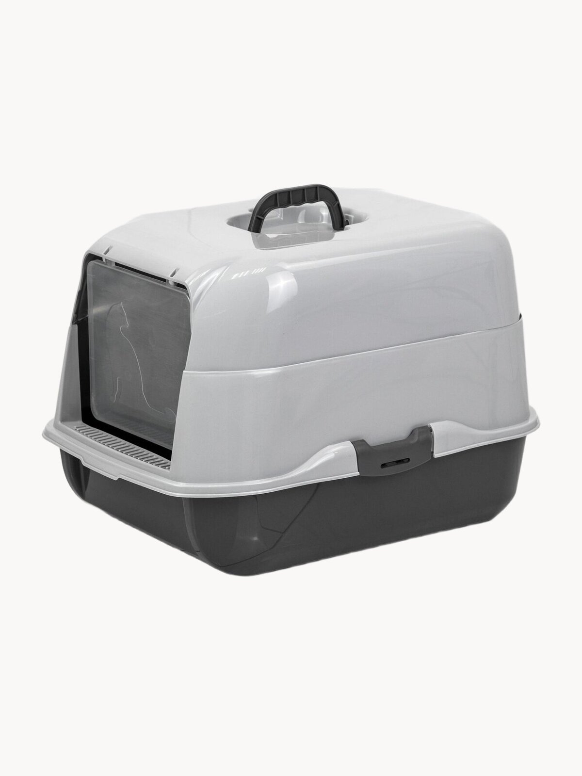 Туалет-домик для кошек "PetTails" разборный, 50*37*h34см, темно-серый