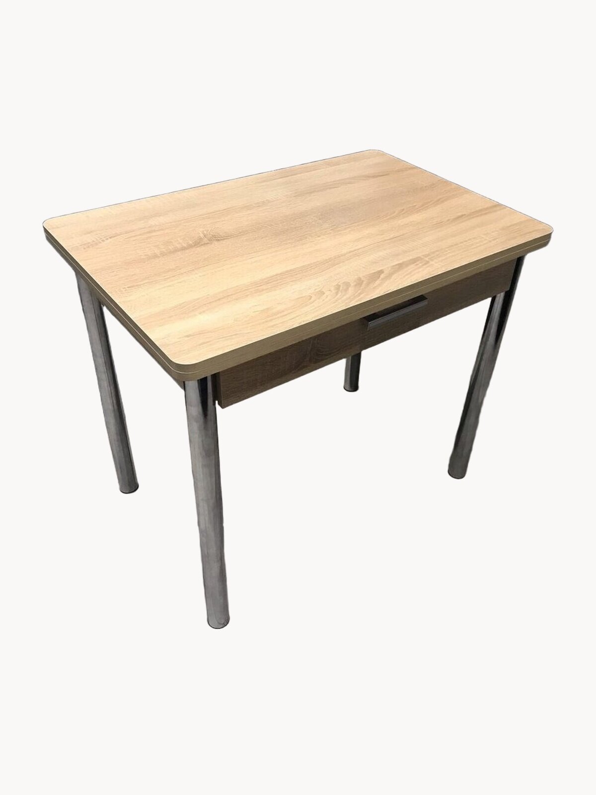 Стол обеденный раздвижной с ящиком 90 см на 60(120) см бежевый