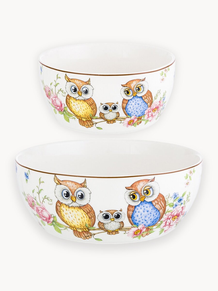 Сервировочный салатник Elan gallery Совушки