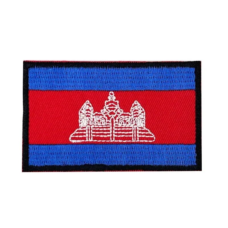 Нашивки с вышивкой флагов стран 8*5 см Cambodia