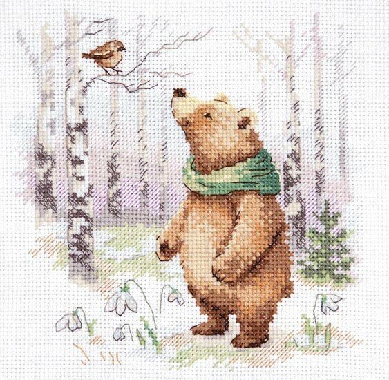 Набор для вышивания Алиса #0-241 Сказки леса. Весна пришла, Счетный крест, 16 х 16 см