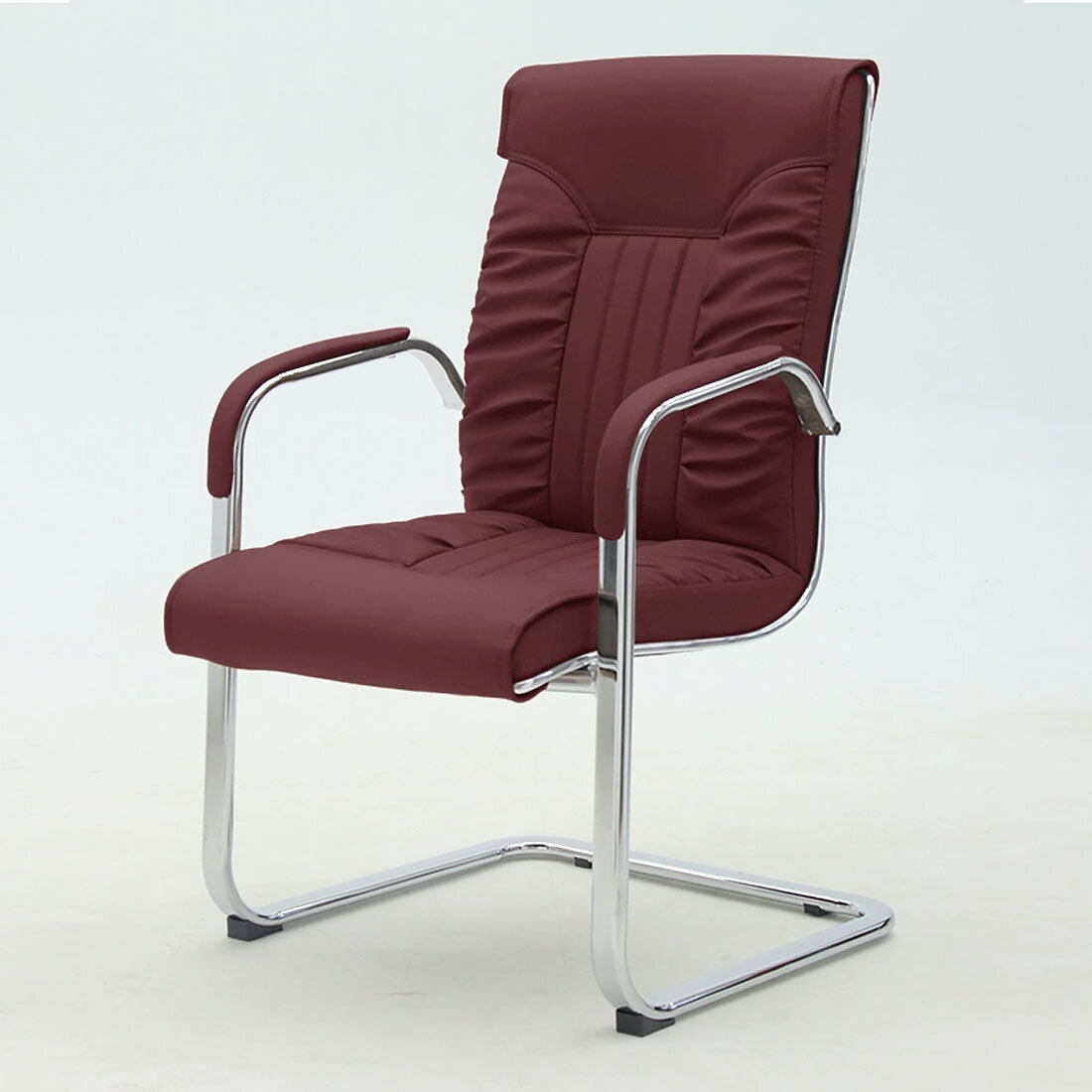 Офисное кожаное кресло на полозьях Tango (красный)