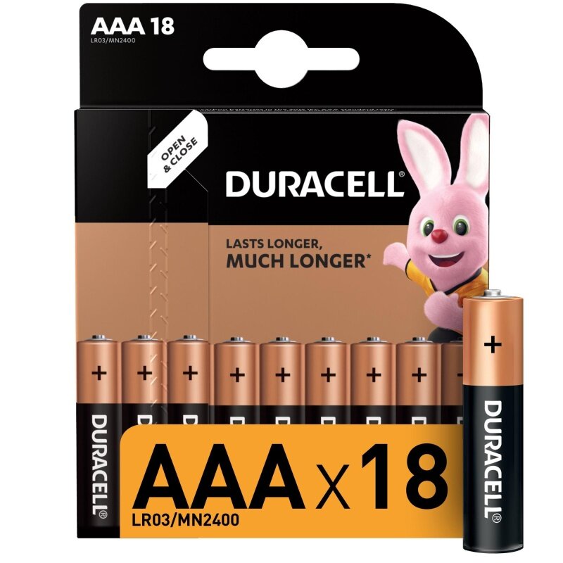 Батарейки Duracell Basic ААA, LR03-18BL (81546741)