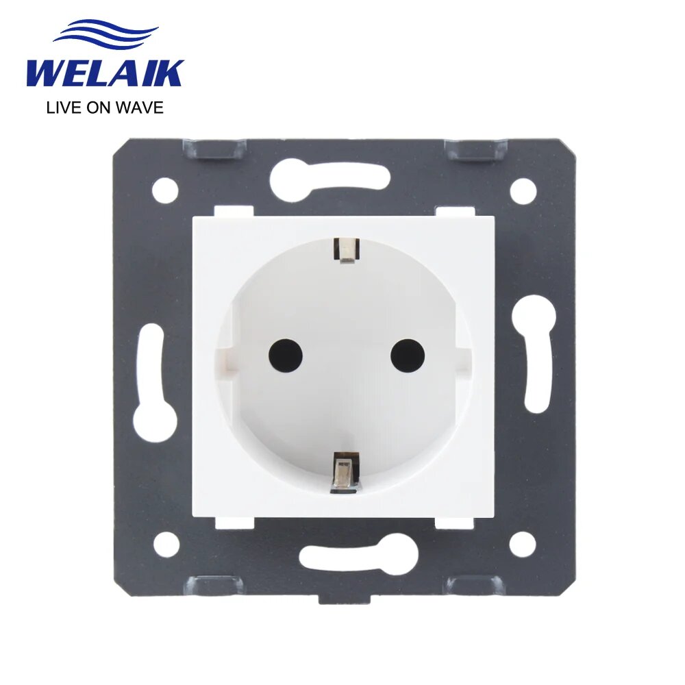 WELAIK белая настенная розетка 45*45 мм EU Power Socket