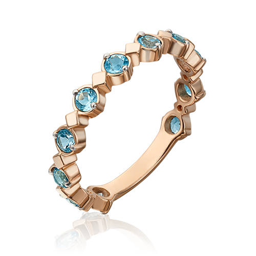 Кольцо, красное золото, 585 проба, топаз