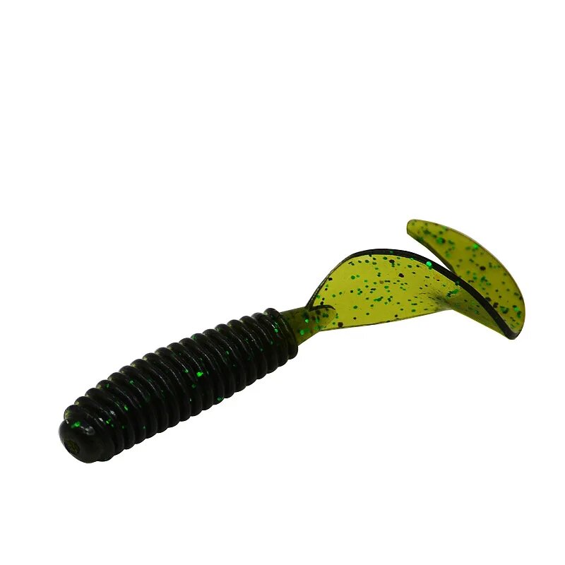 WLDSLURE Мягкая приманка с одним серповидным хвостом 5-7 см 5cm 20 Pieces, Ink Green