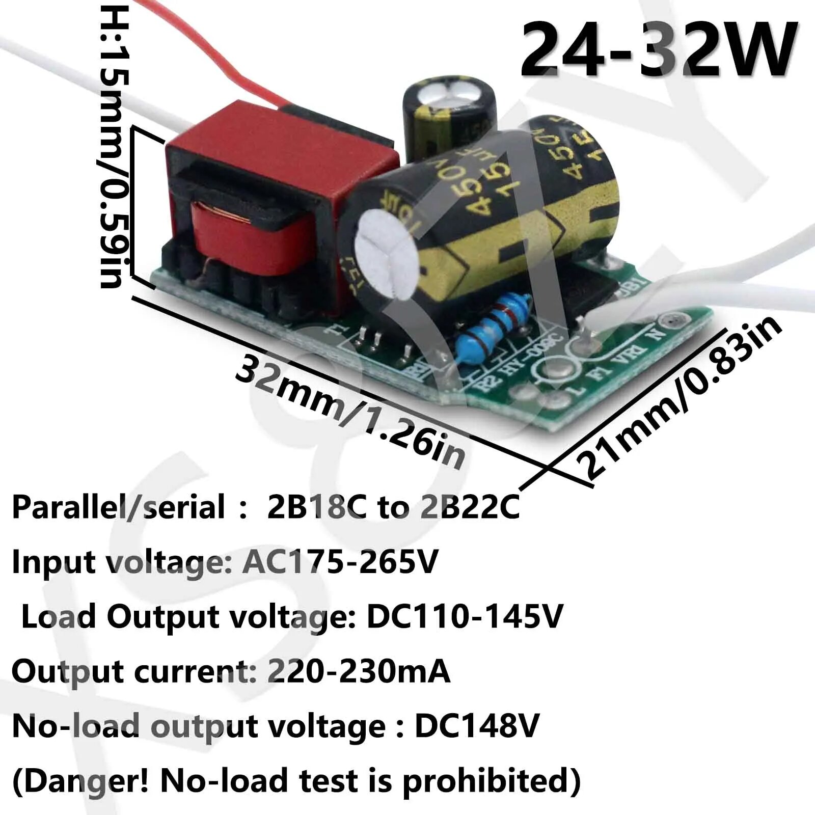Трансформатор освещения XS&ZY 3-50 Вт 115 мА 24-32W DC110-145V