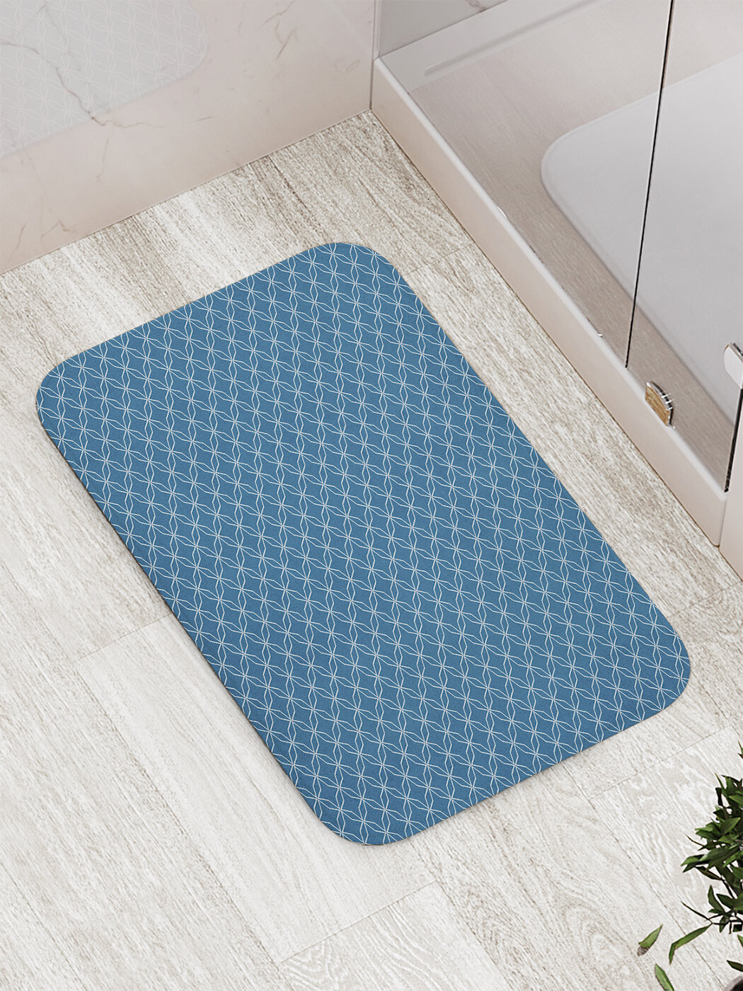 Коврик для ванной комнаты, туалета "Двойная сетка" противоскользящий, 52х77 см, JoyArty