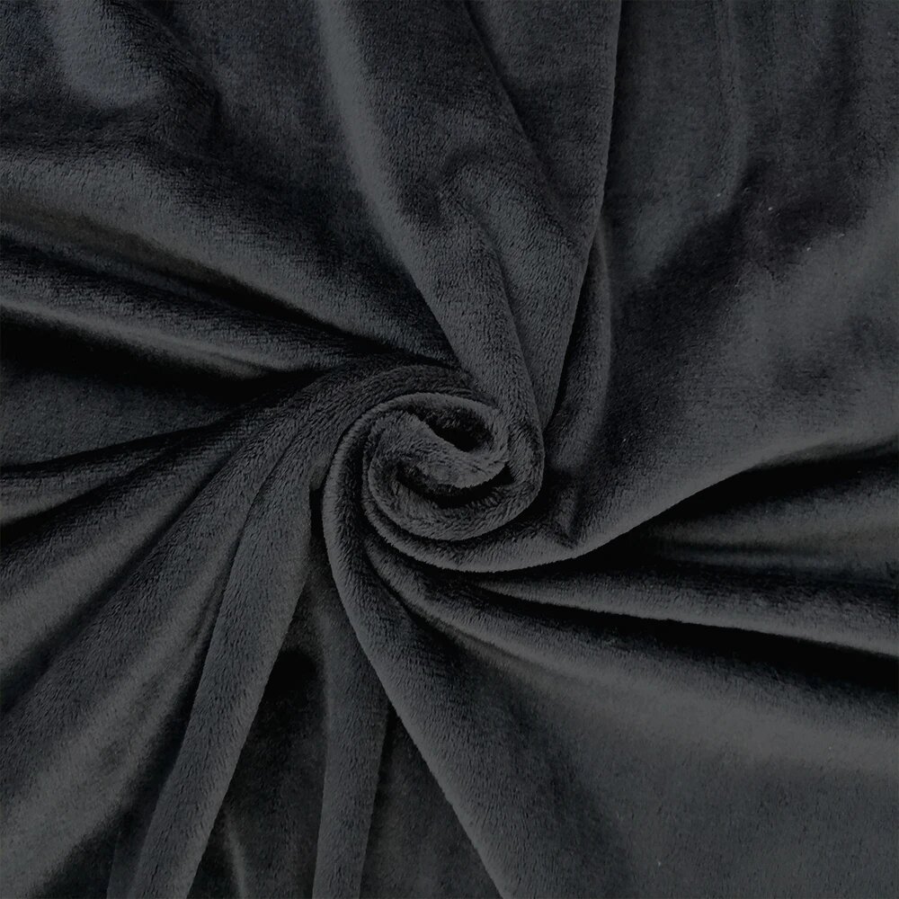 Плюшевая ткань 40x25 см для шитья Черный, black