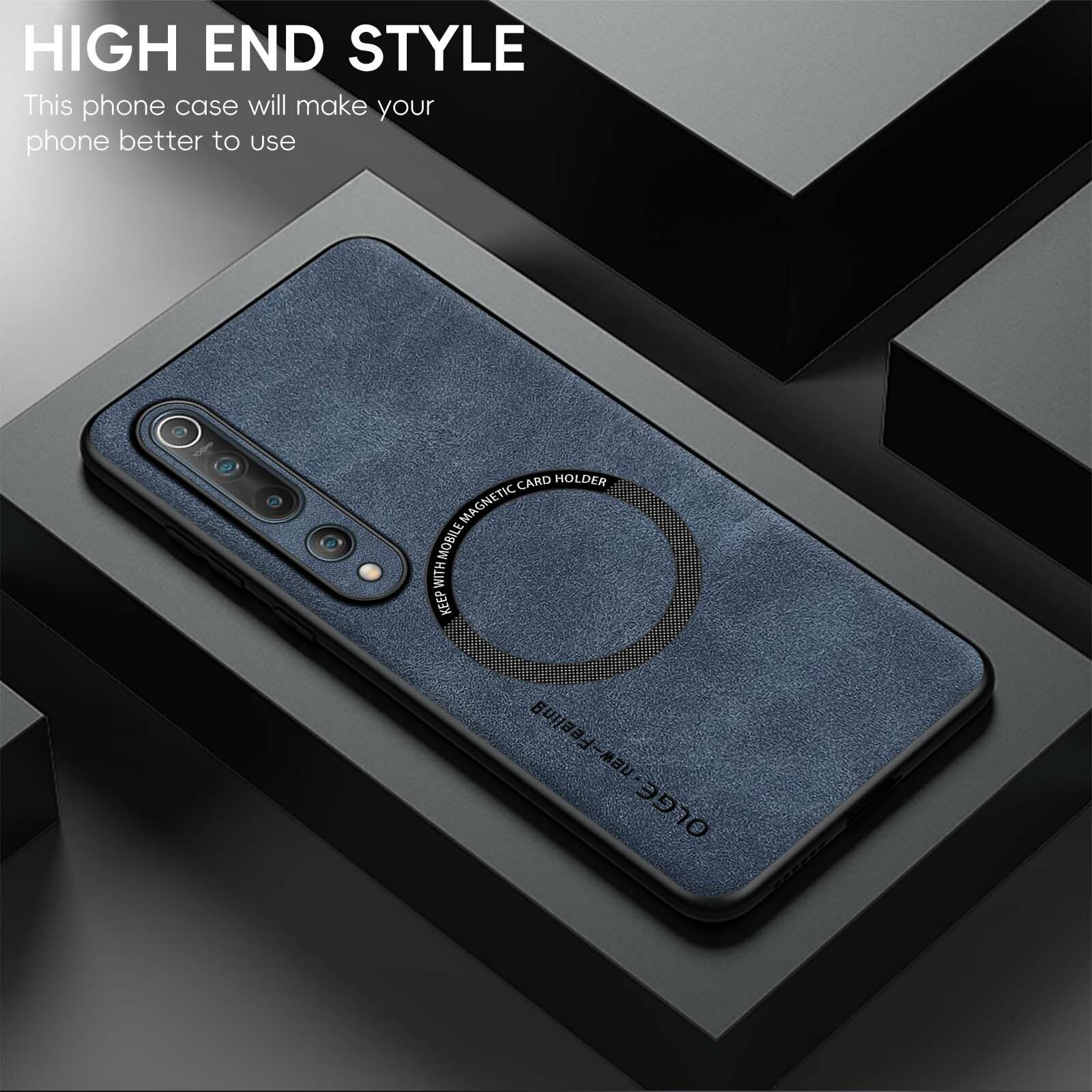 OLGE Роскошная кожа MagSafe чехол Для Xiaomi 10/Сяоми 10 кожаный