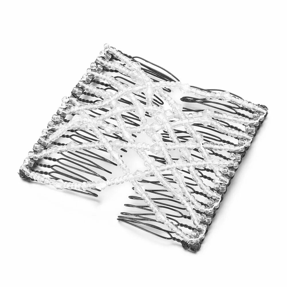 Металлический винтажный гребень с бусинами