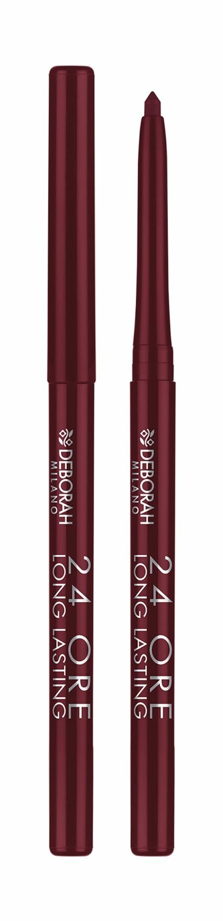 DEBORAH MILANO Карандаш для губ автоматический 24 Ore Long Lasting Lip Pencil, 0,4 г, 01 Темно-красный