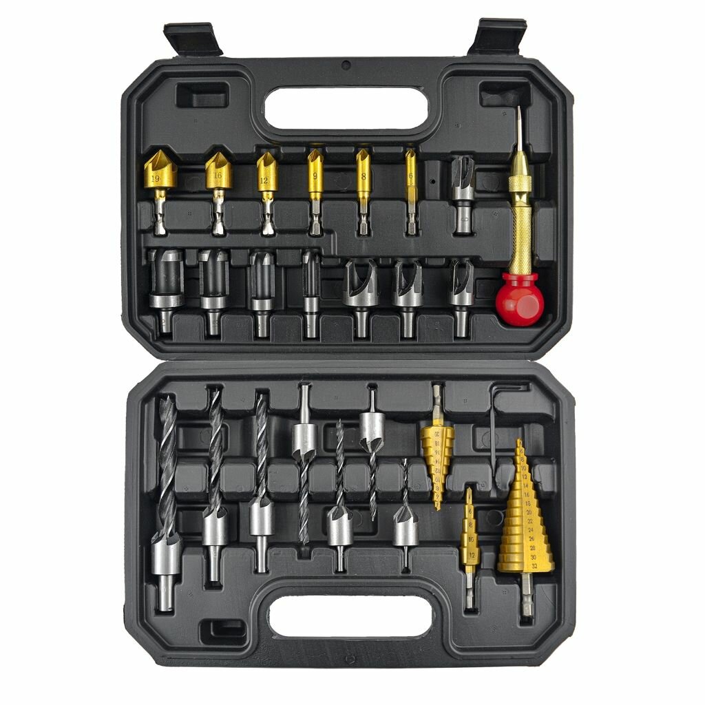 26 шт. Набор зенковочного сверла, пробочного резака, центровочного кернера для замены