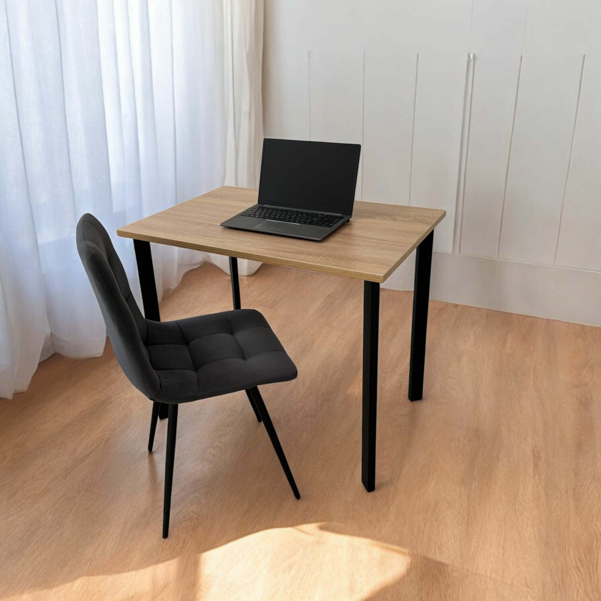 Письменный стол/ цвет столешницы Дуб Сонома, 90*60 см. Ножки черные