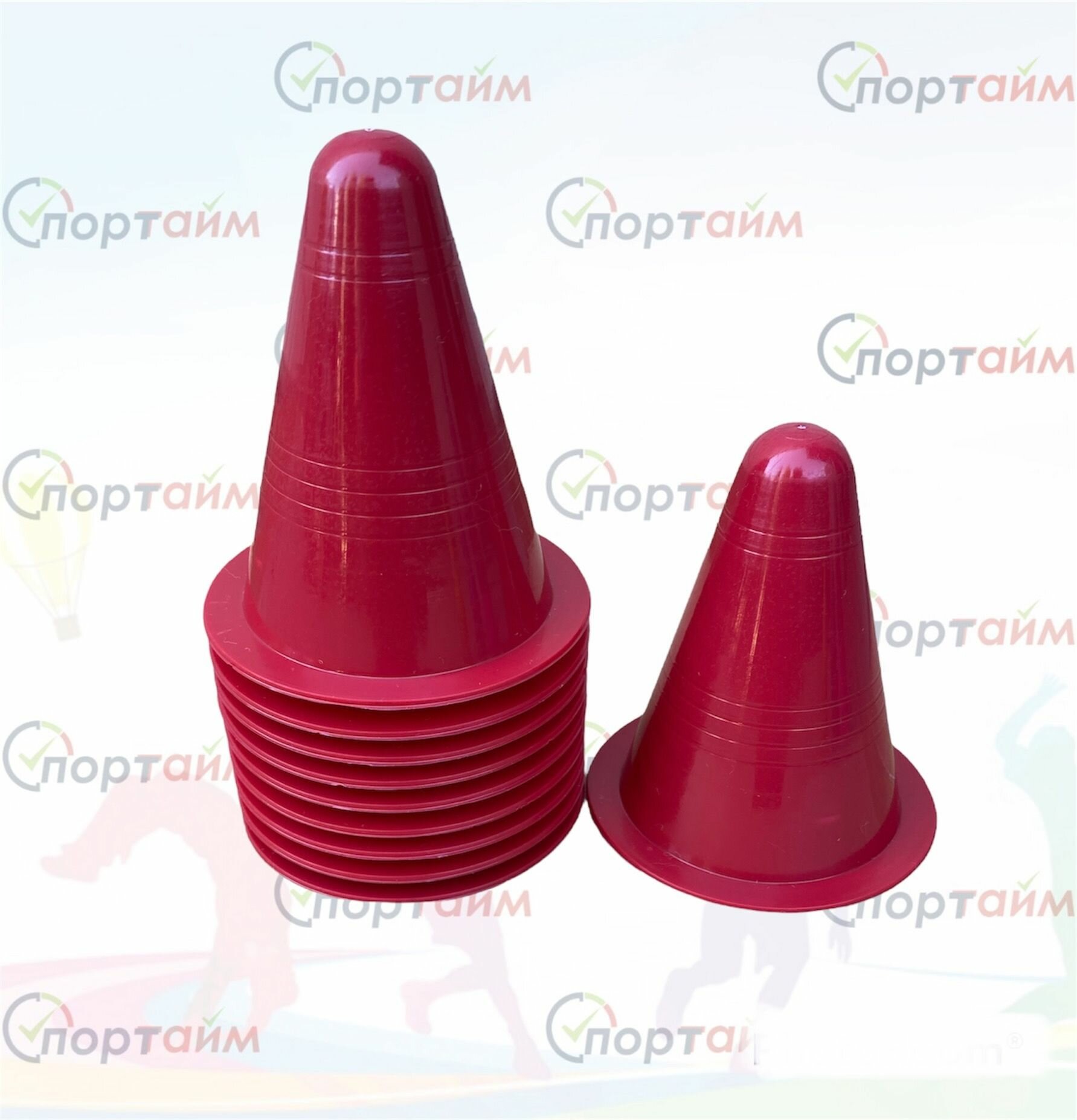 Конус тренировочный, разметочный, фишка (h-9 см)-комплект 10 шт