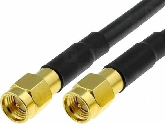 Кабель AMPHENOL AFN88 50Ом, 1м, SMA вилка, с обеих сторон, черный, 1 шт