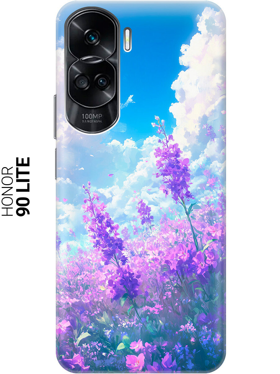 Силиконовый чехол на Honor 90 Lite с принтом "Поле лаванды"