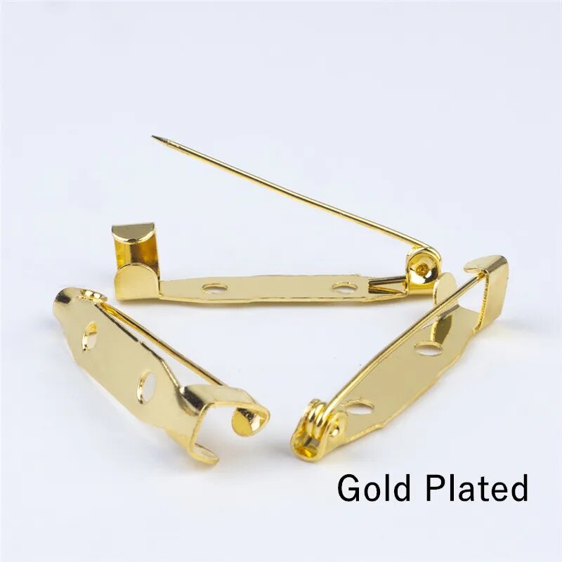 Металлические застежки для брошей 30-50 шт 15mm x 50Pcs, Gold