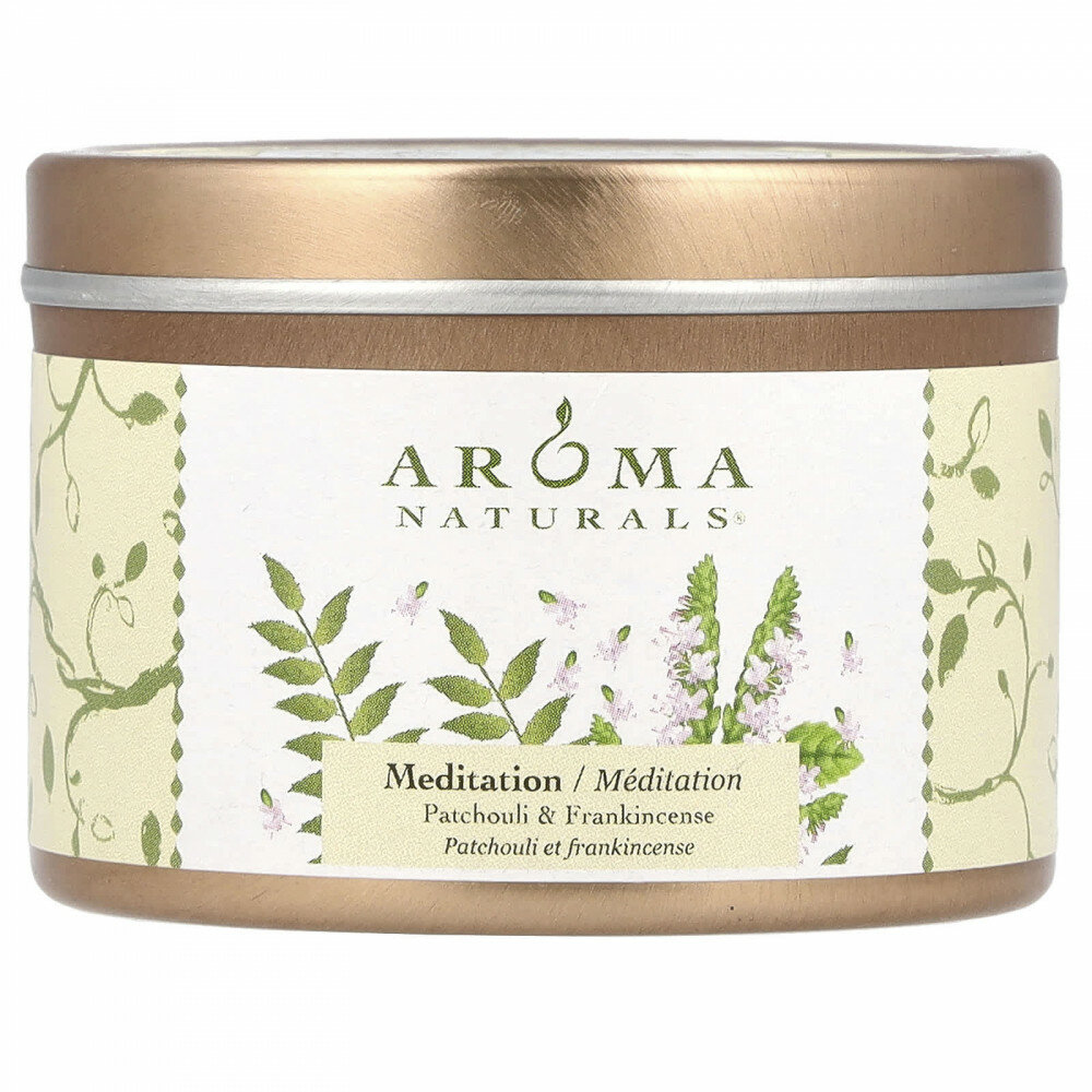 Aroma Naturals, Soy VegePure®, маленькая консервная свеча из сои, пачули и ладан, 79,38 г (2,8 унции)
