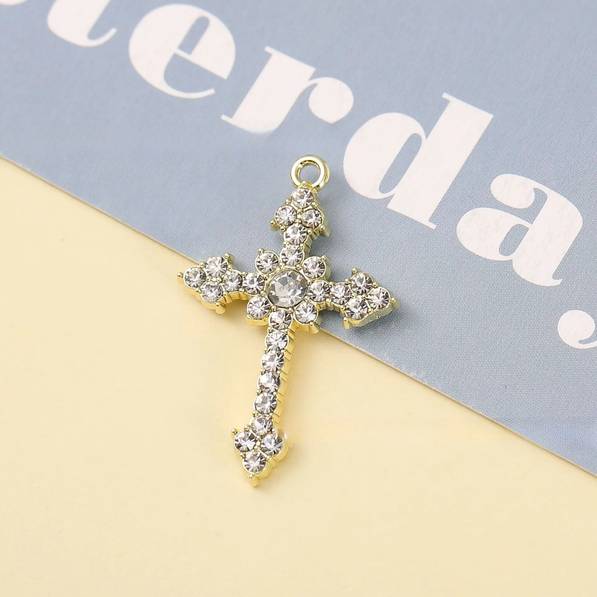 Подвеска-крест из сплава с бриллиантами, сделай сам, ингредиенты ручной работы, серьги, ожерелье, материал, ювелирные аксессуары