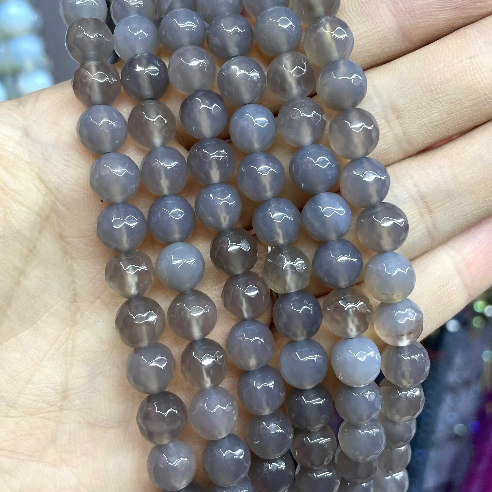 Бусины из амазонита, агатa, яшмы и хрусталя 4/6/8/10 мм SYSRXLR