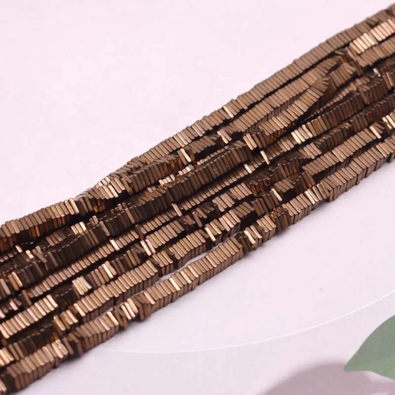 4/5/6/8 мм натуральные гематитовые бусины, свободные бусины-разделители золотого цвета, квадратные бусины для изготовления ювелирных изделий, ожерелье «сделай сам»