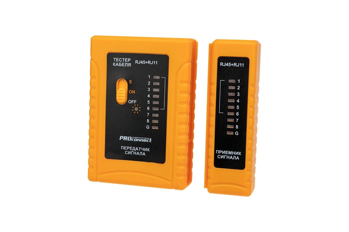PROCONNECT Тестер кабеля RJ-45+RJ-11 468 12-1006-4 для проверки витой пары и линий связи