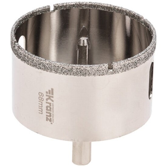 Коронка алмазная Kranz 68 мм с центровочным сверлом (керамогранит, керамика, стекло)