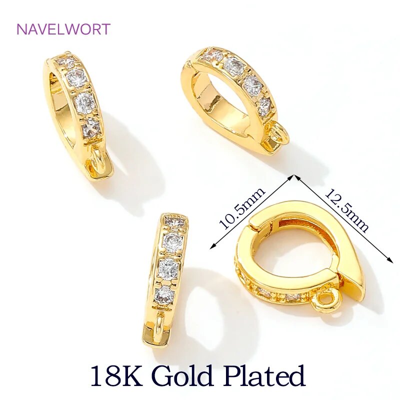 Застежки-петли 18K Gold Plated, 5 шт