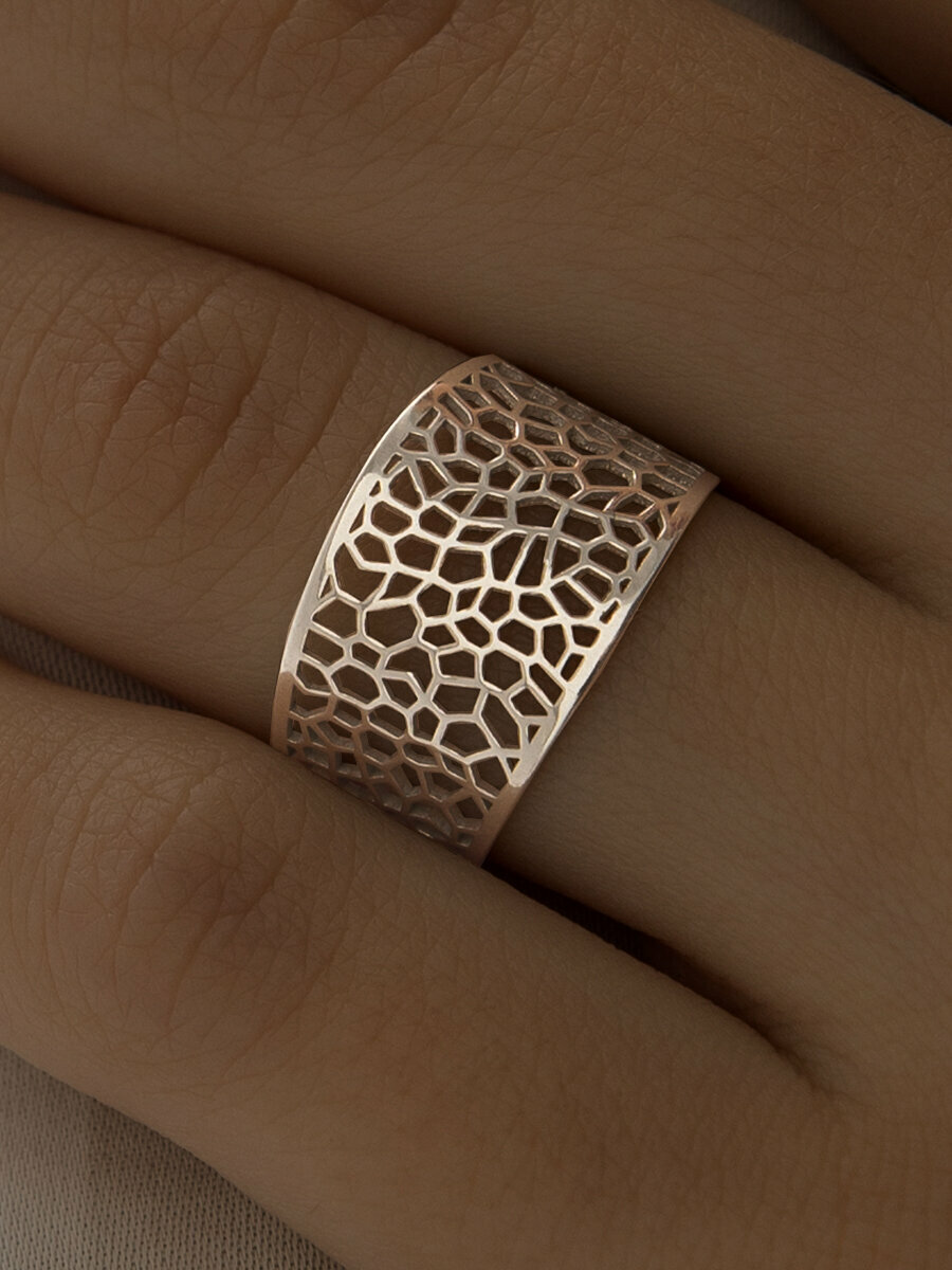 Кольцо широкое, серебро, 925 проба