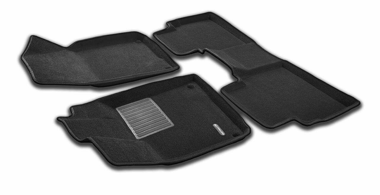 Коврики текстильные с бортиком 3D Euromat Geely Cityray (Евромат 3Д Джили Ситирей) с полиуретановым подпятником, черные
