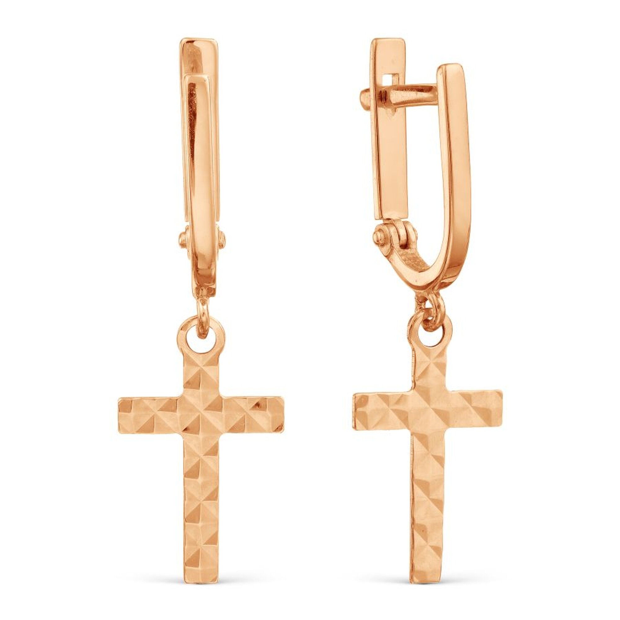 Серьги, красное золото, 585 проба