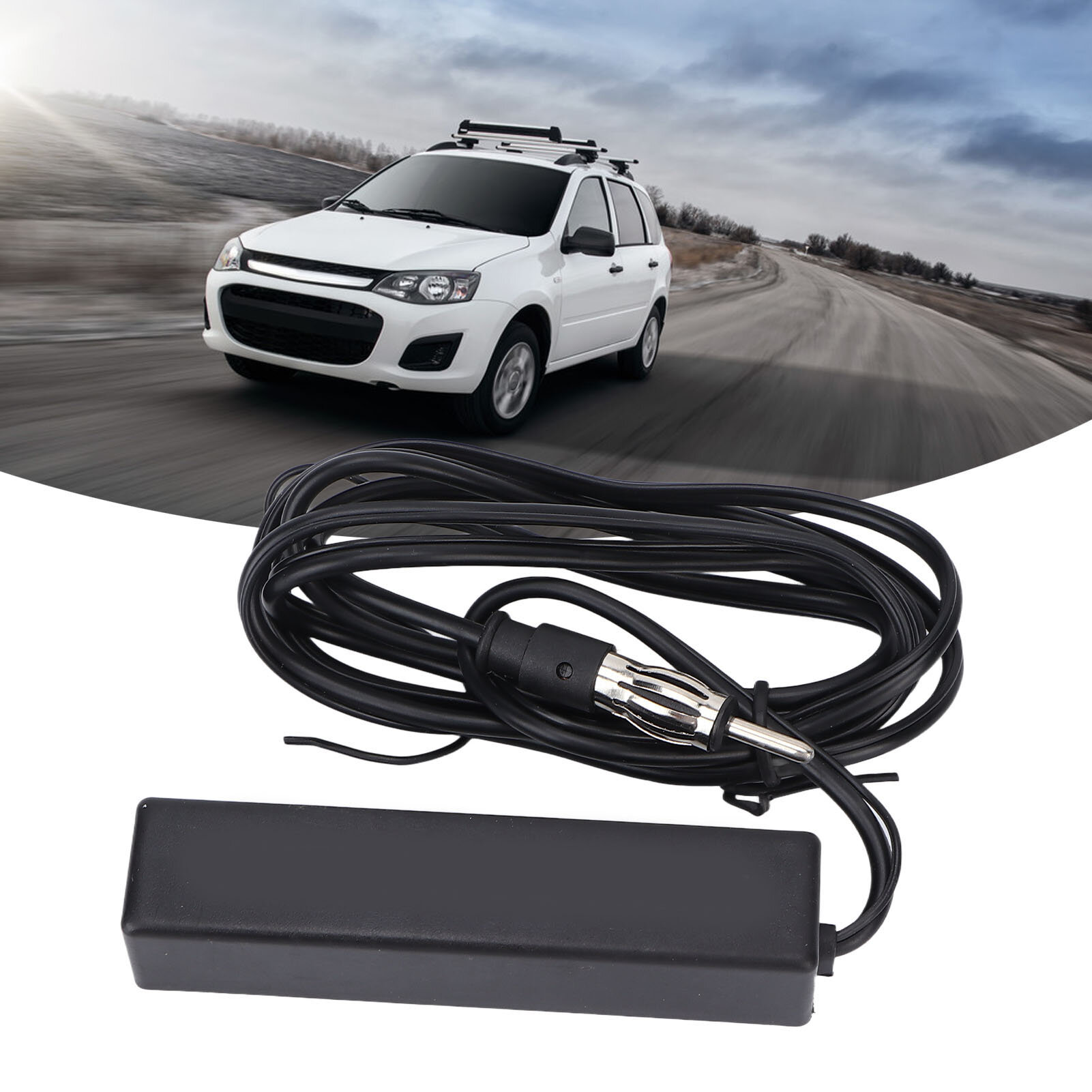 Антенна для автомобилей LAN‑6206, скрытая усиленная, 12V, электронная стерео, AM FM, автомобильная радиостанция, черный цвет, длина провода 1.6м/5.2ft, материал медь, диапазон частот 32-120 МГц, выходное сопротивление 50 Ом, усиление 20DB, источник