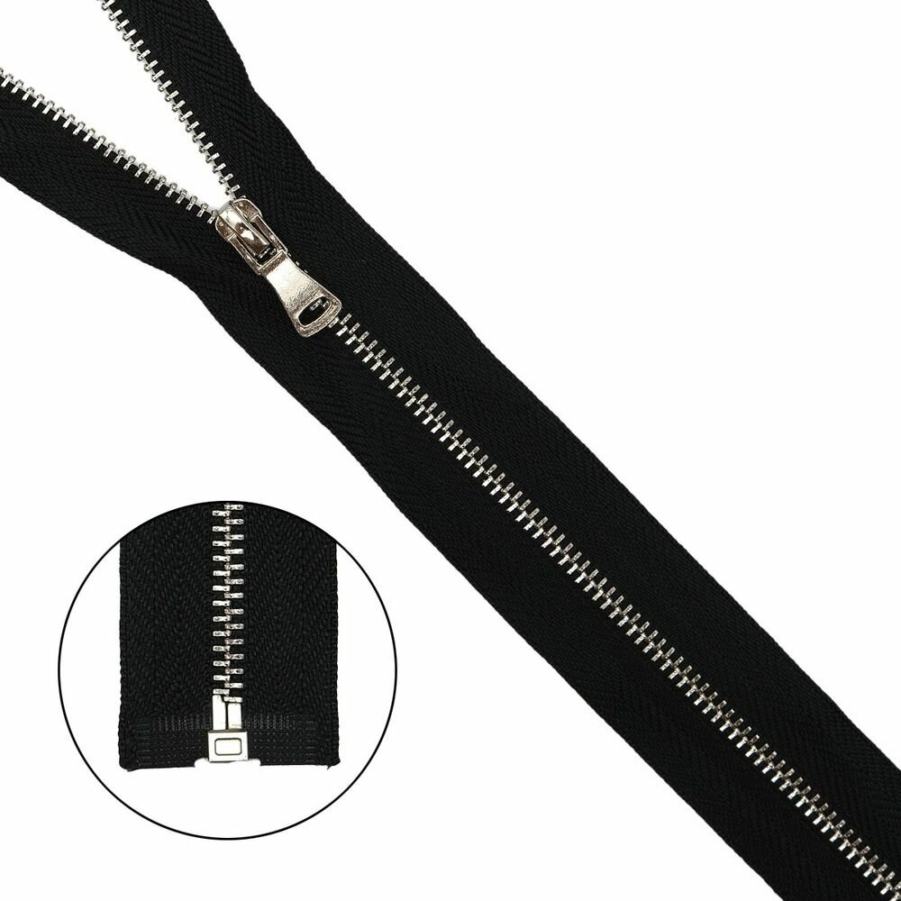 Молния айрис Металл-никель, 50 см 580 черный, 5 шт