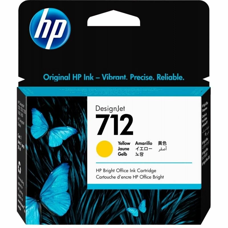Картридж для струйного принтера HP 712, желтый, DJ Т230, 630 (3ED69A)